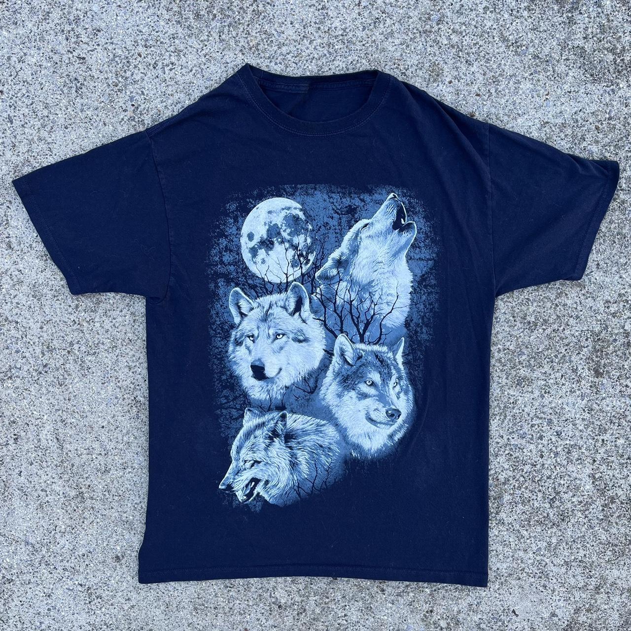 wolf howling nature alpha male shirt no tag looks... - Depop