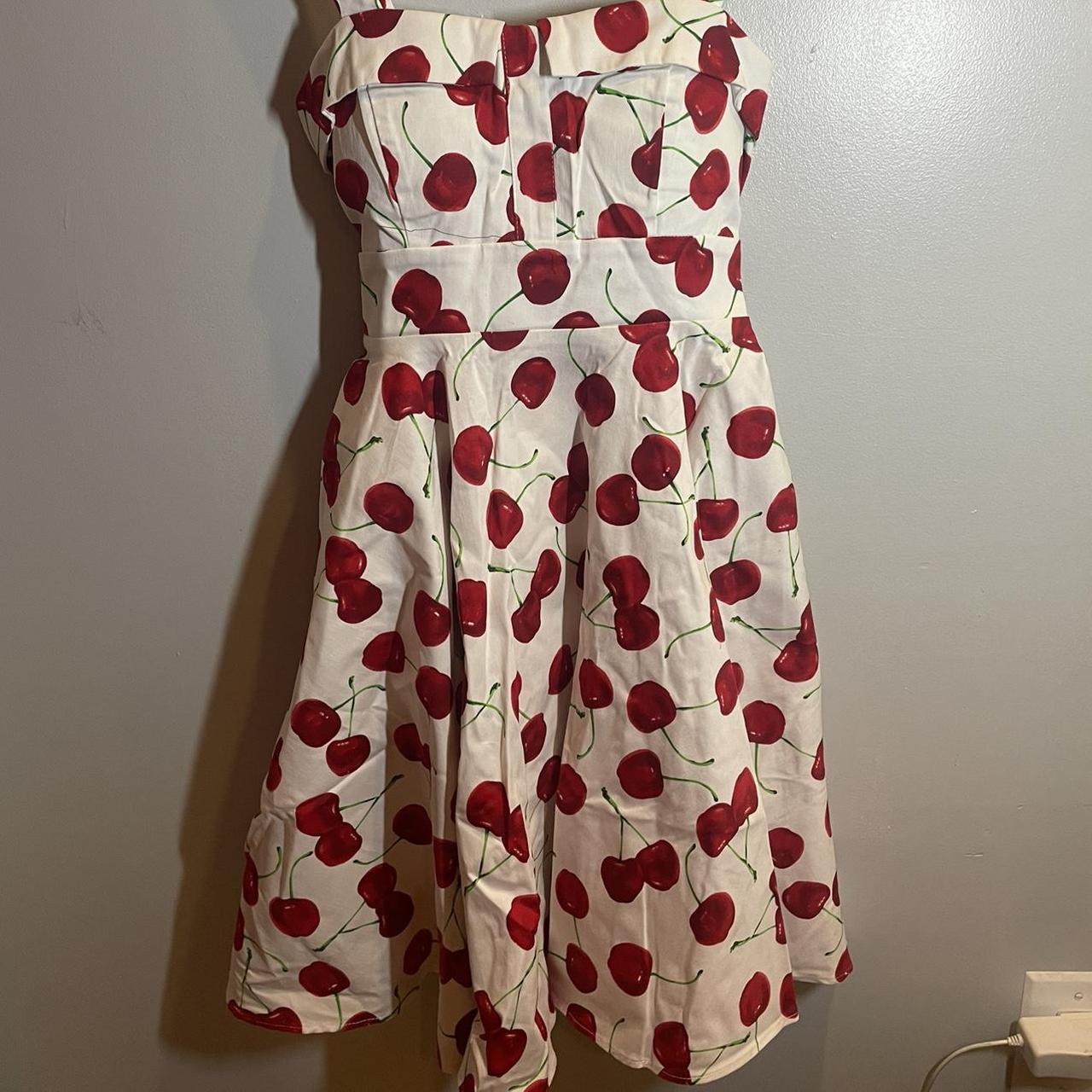 ModCloth Ixia Cherry print 50’s inspired fit and... - Depop
