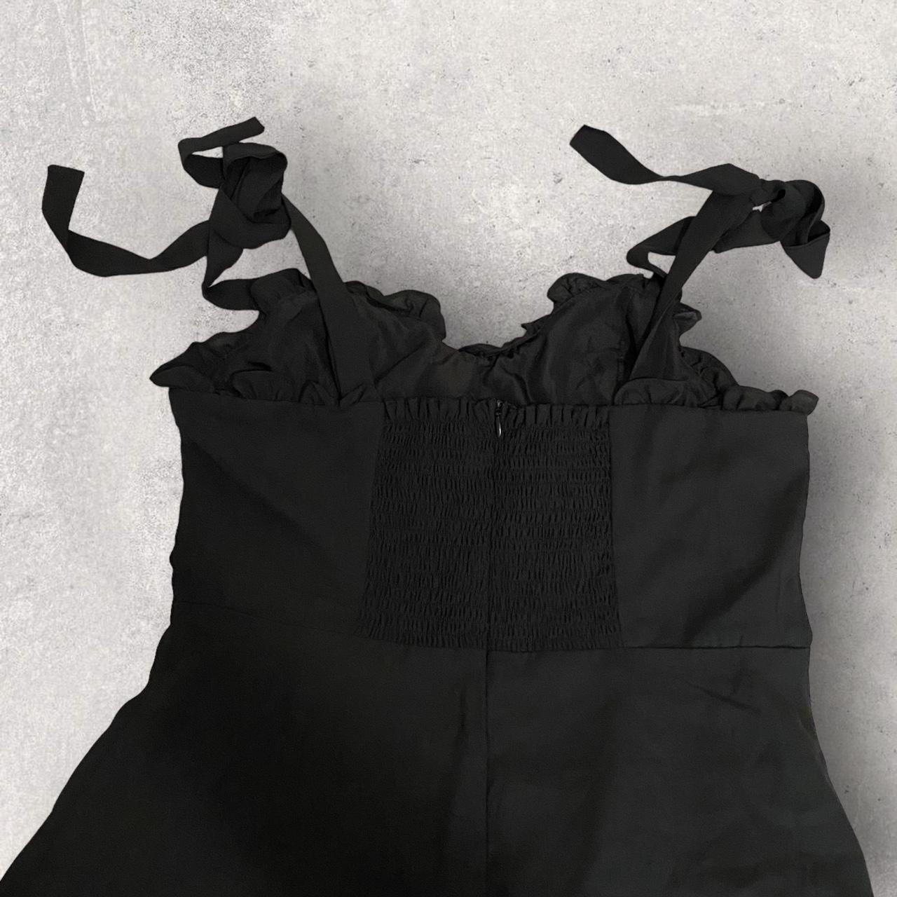 Black Bow Strap Dress -size large , fits best... - Depop
