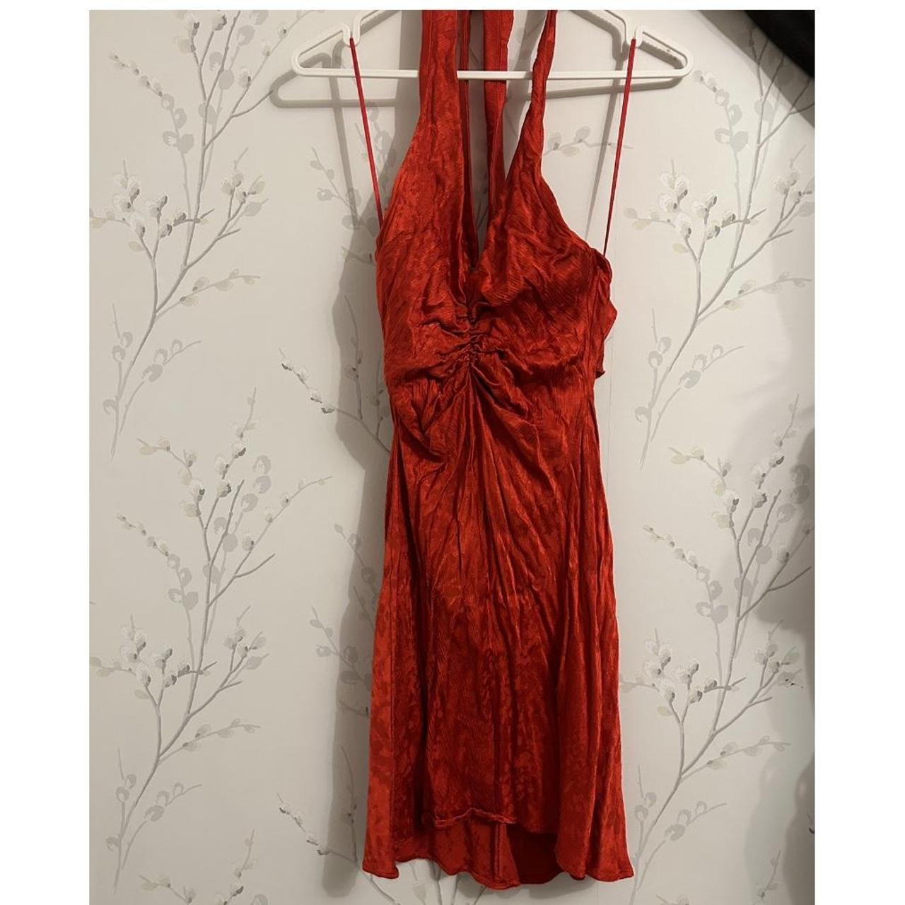 Red flowy mini dress Size small Zara Perfect for... - Depop