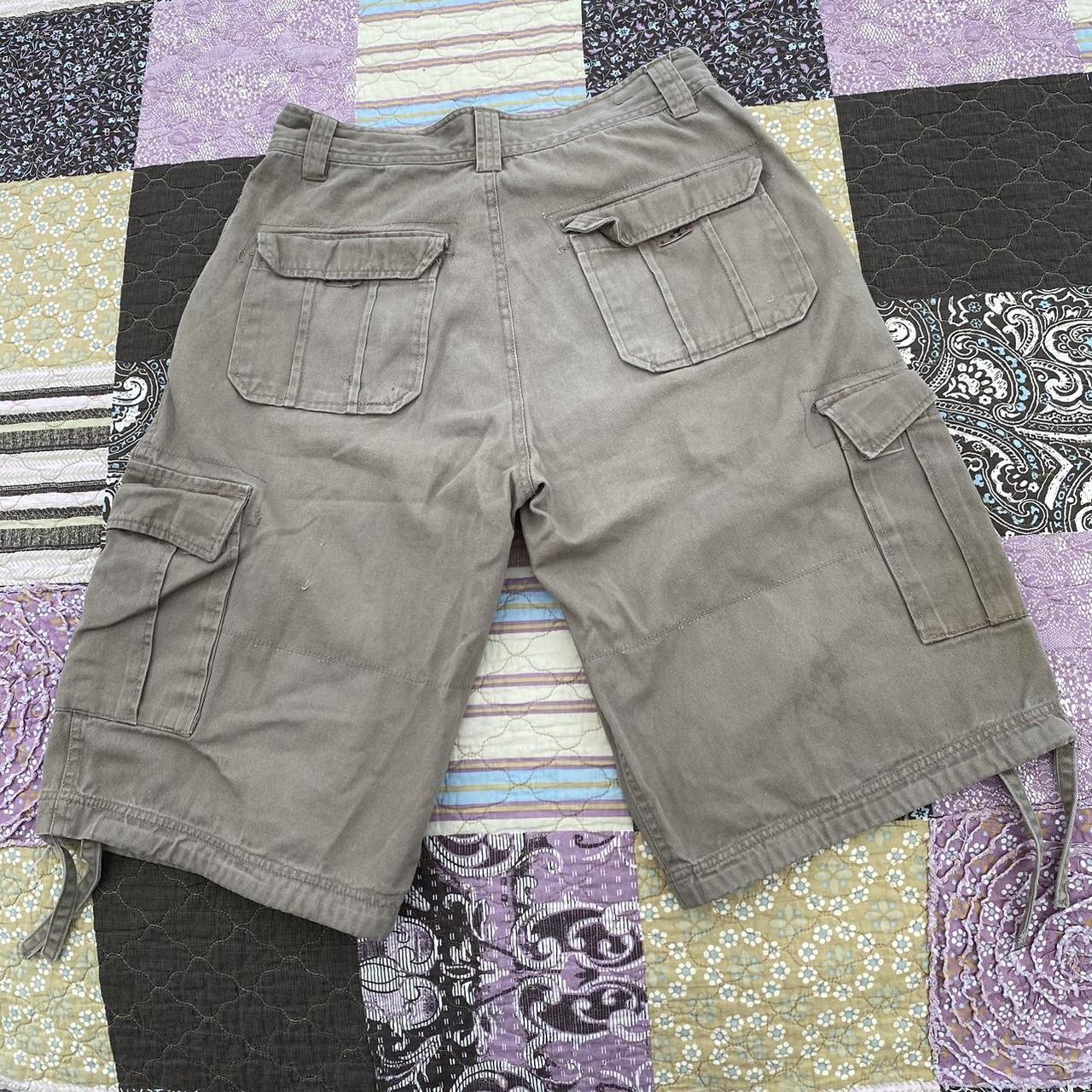 Y2k Raver Cyber Long Cargo Shorts 32 Waist •... - Depop