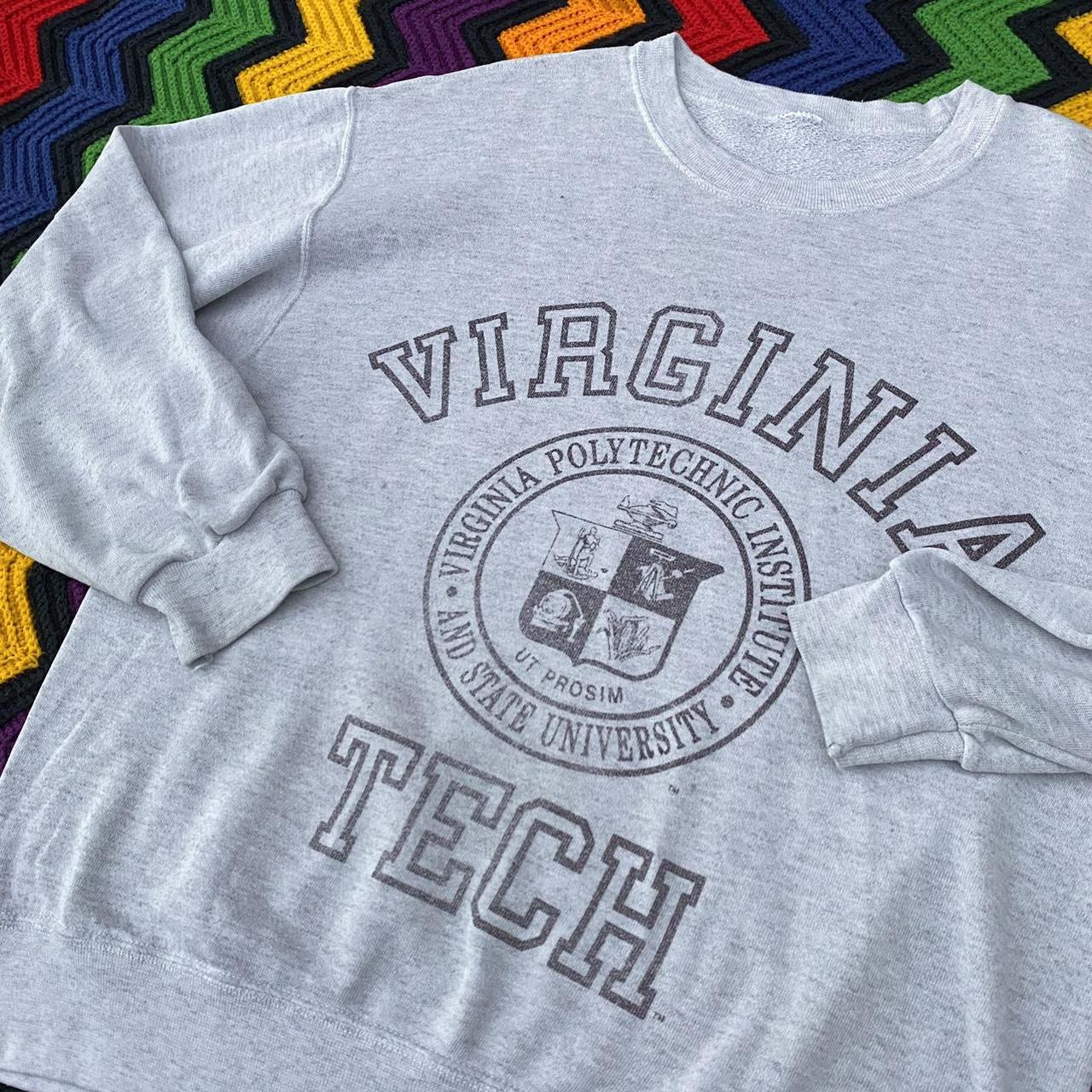 VINTAGE 80’s VIRGINIA TECH CREWNECK 𖤐 LARGE •... - Depop