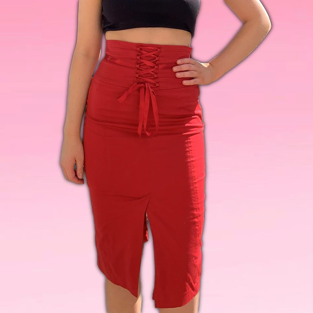 Jane Norman Women's Red Skirt | Depop