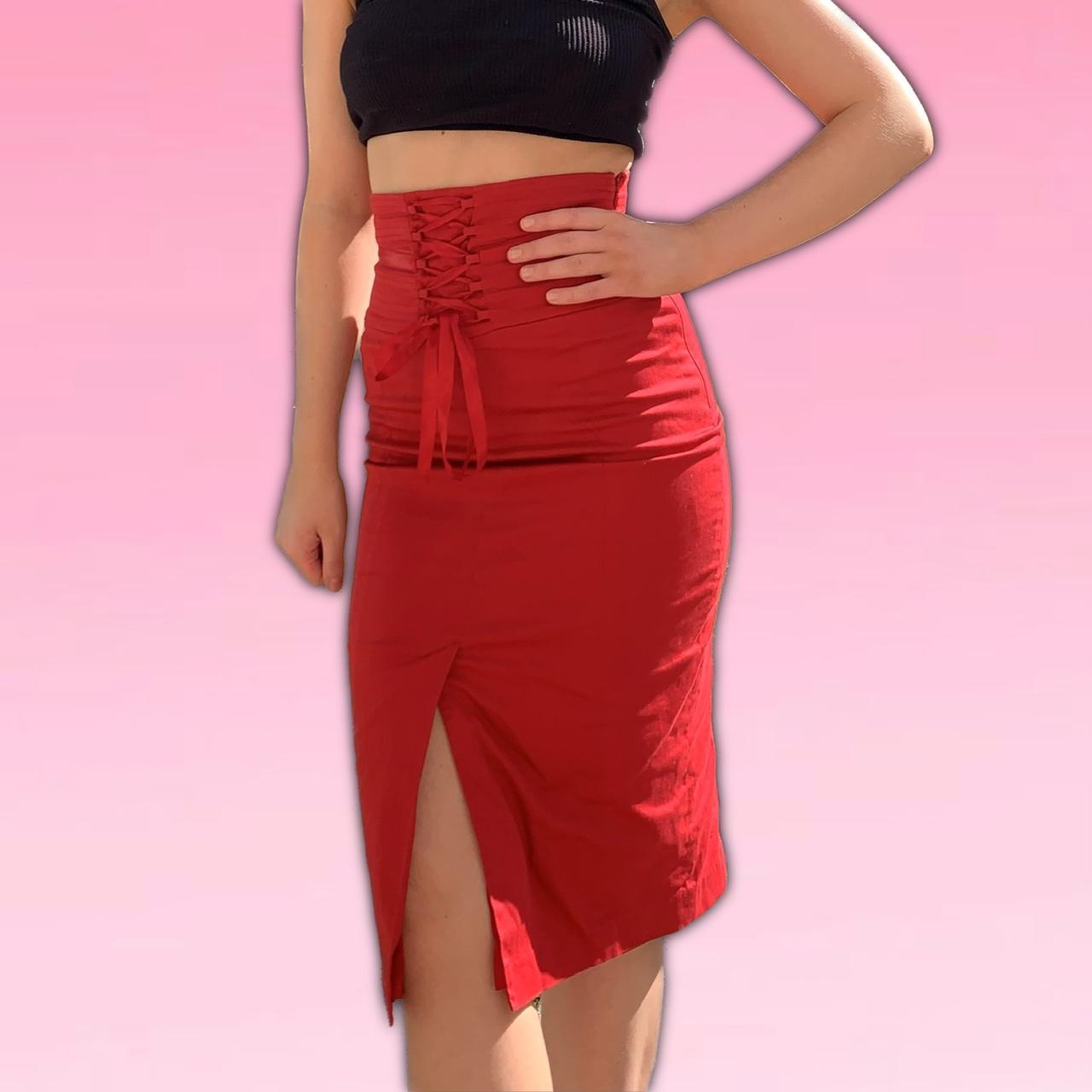 Jane Norman Women's Red Skirt | Depop