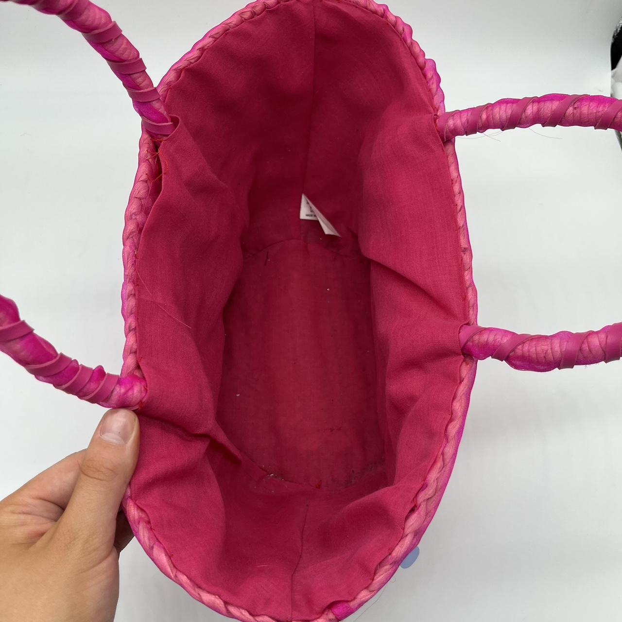 💗 Cutest y2k pink handbag Woven wicker handbag with... - Depop