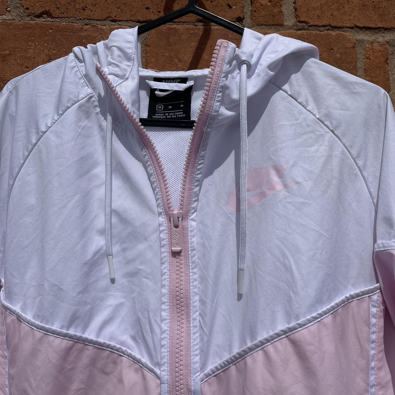💗 Vintage Nike windbreaker jacket Pink and white... - Depop
