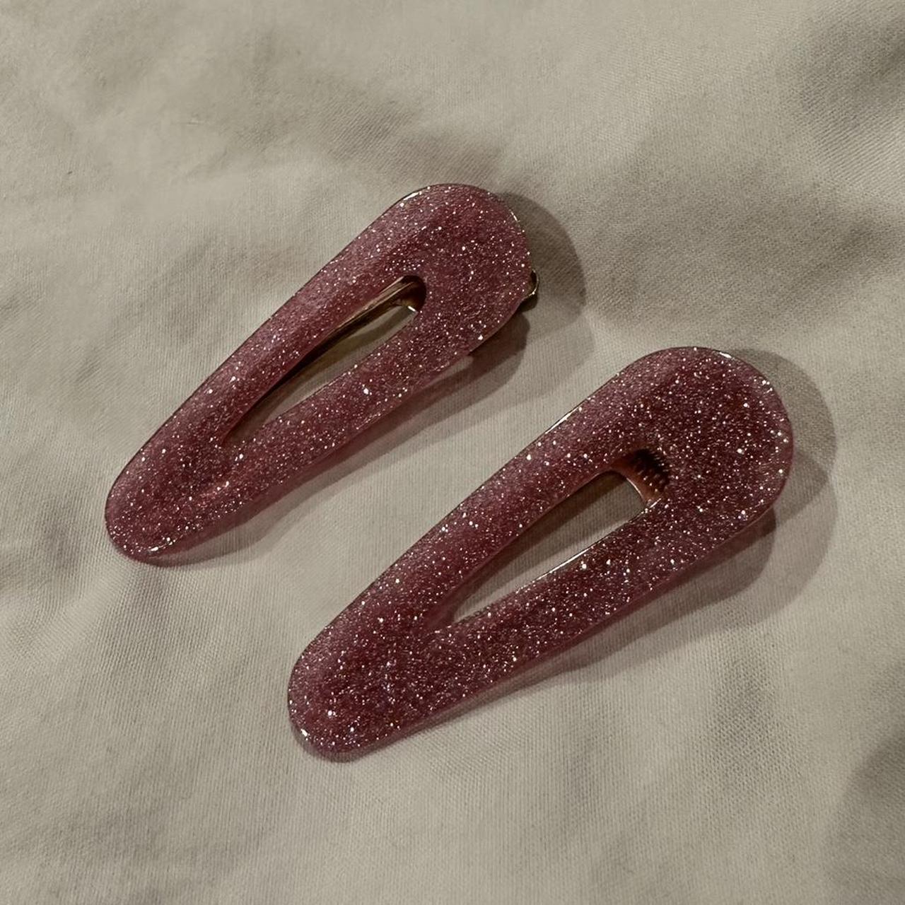 Pink Glitter resin hair clips Super cute and pretty... - Depop
