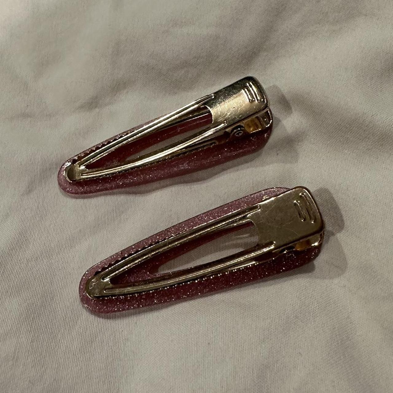 Pink Glitter resin hair clips Super cute and pretty... - Depop