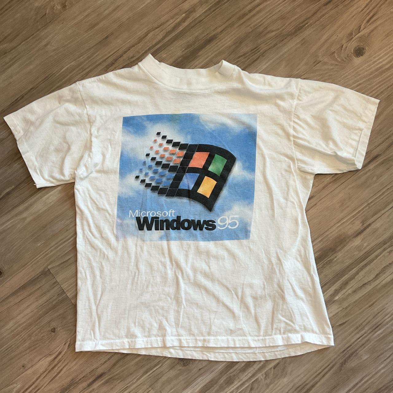 Vintage 1990s single stitch Microsoft windows 95... - Depop
