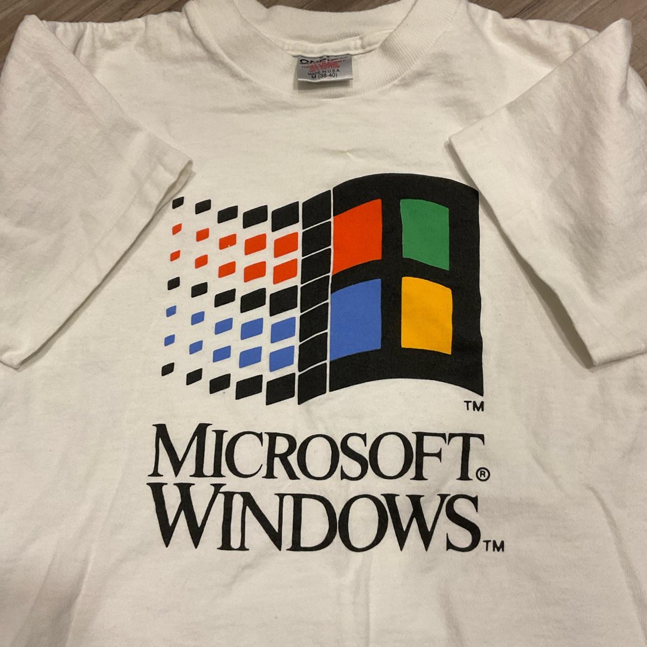 Vintage 1990s single stitch Microsoft Windows tshirt... - Depop