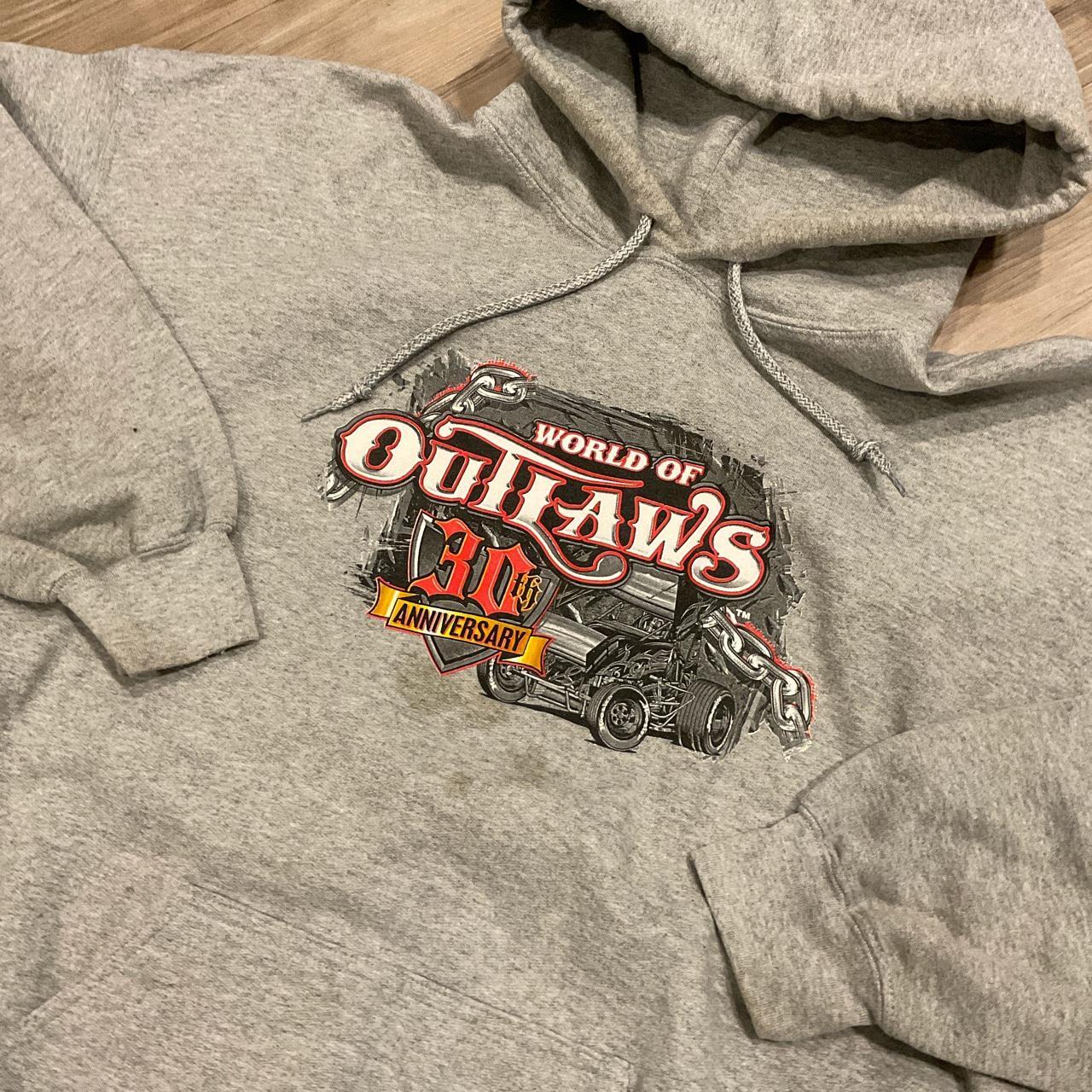 Y2K outlaws racing hoodie Size XXL Small stain - Depop