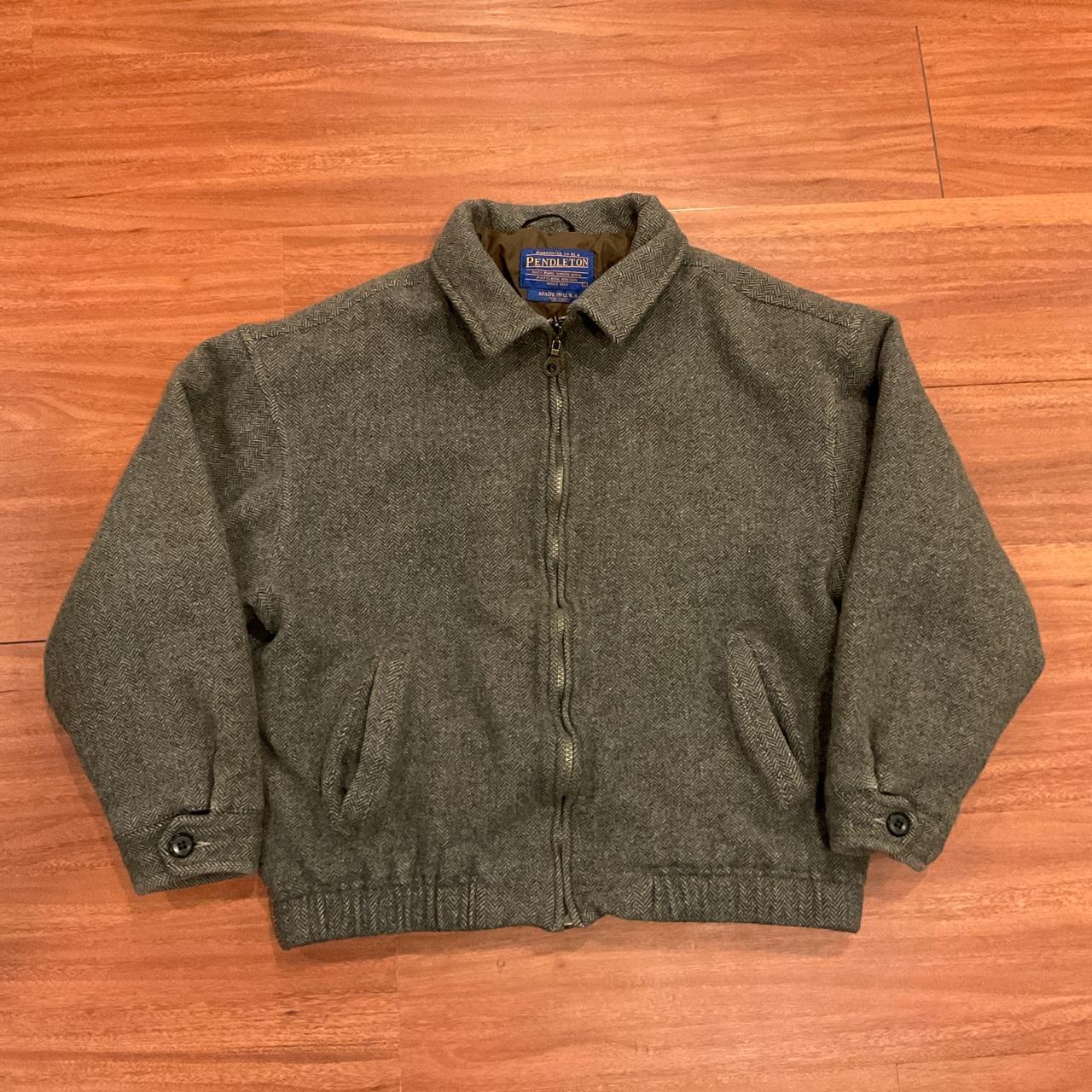 Pendleton Wool Tweed Jacket Zipper Pockets Size... - Depop