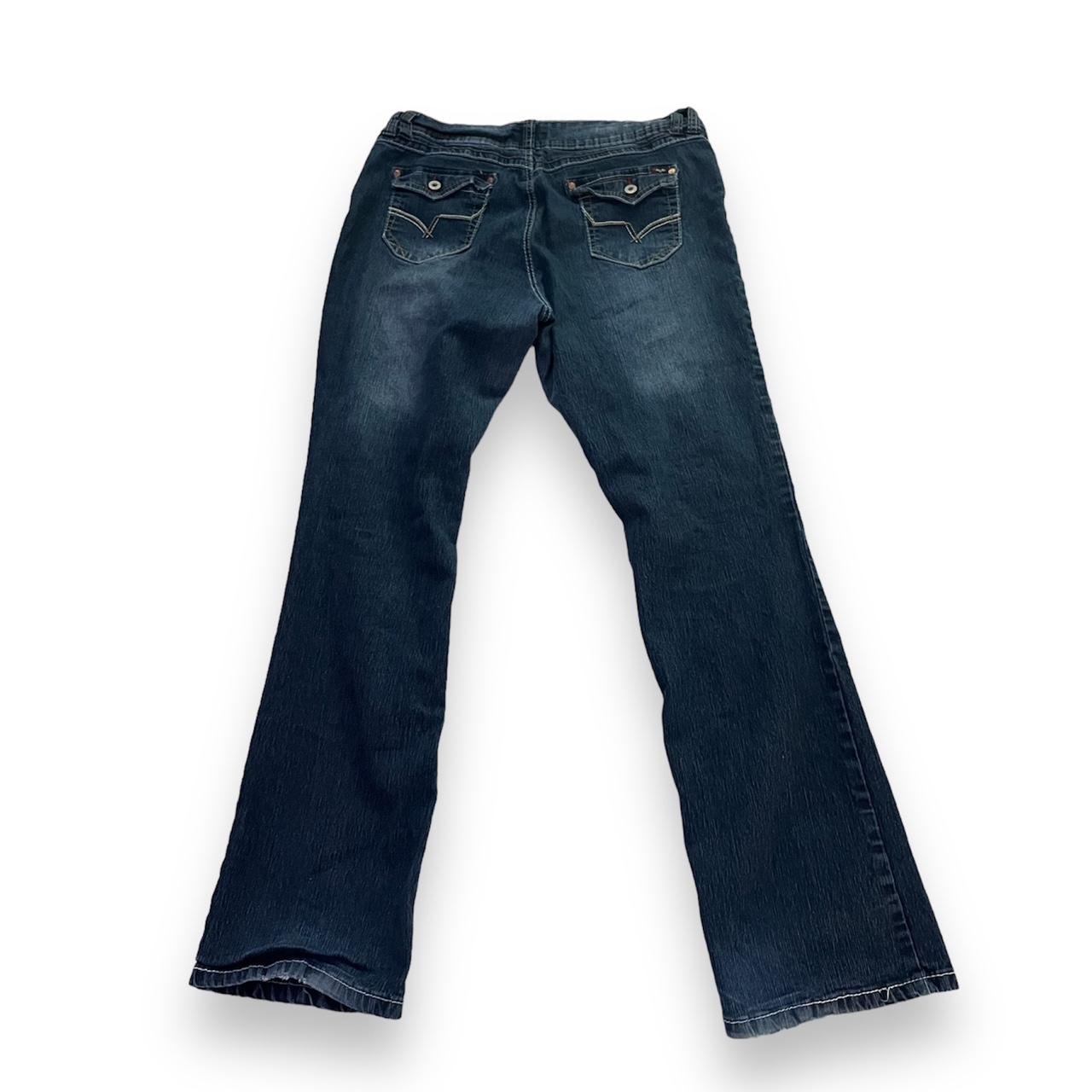 y2k lowrise angels jeans super cute lowrise dark... - Depop