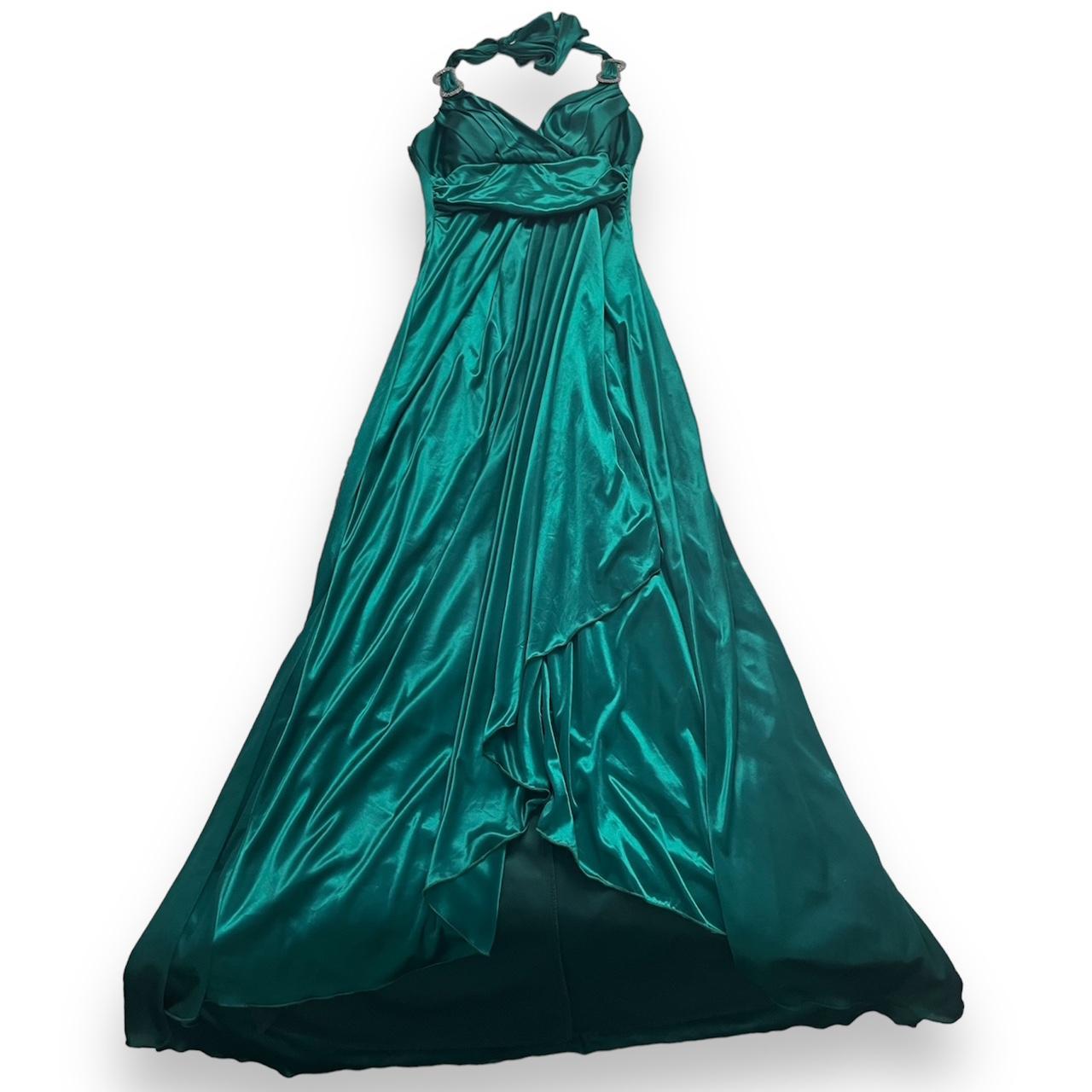 y2k halter prom dress AMAZING emerald green halter... - Depop