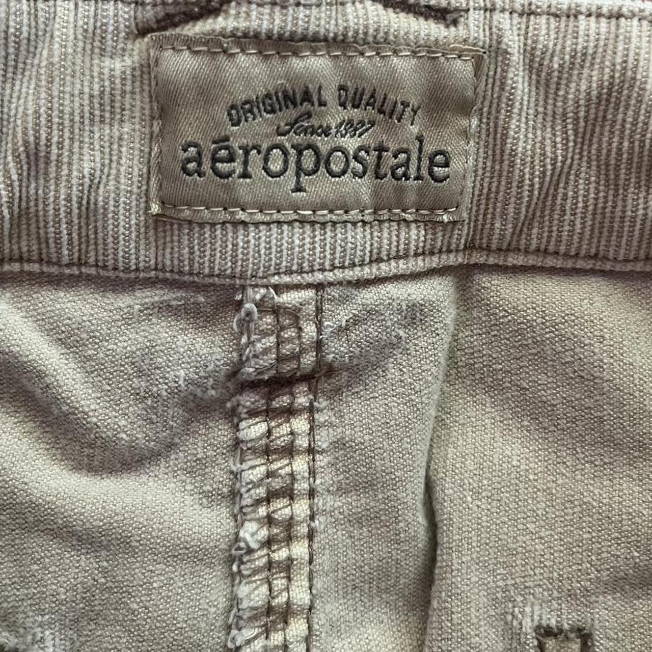 Aeropostale Women's Cream and Khaki Skirt | Depop