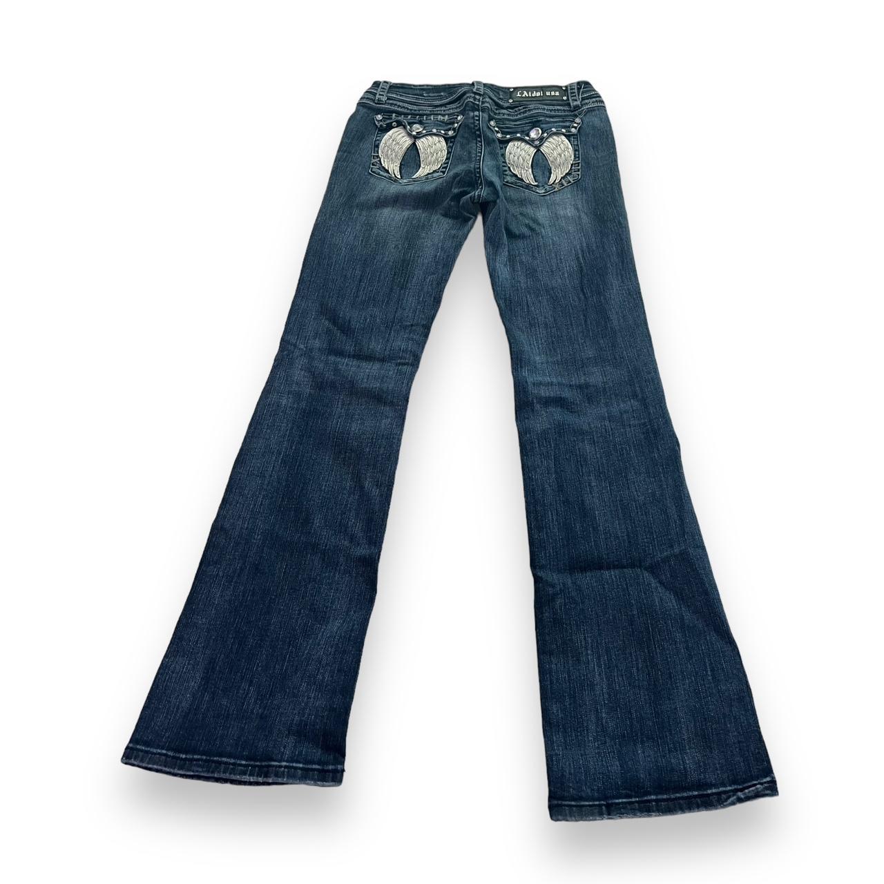 cyber y2k bling jeans adorable y2k LA Idol bling... - Depop