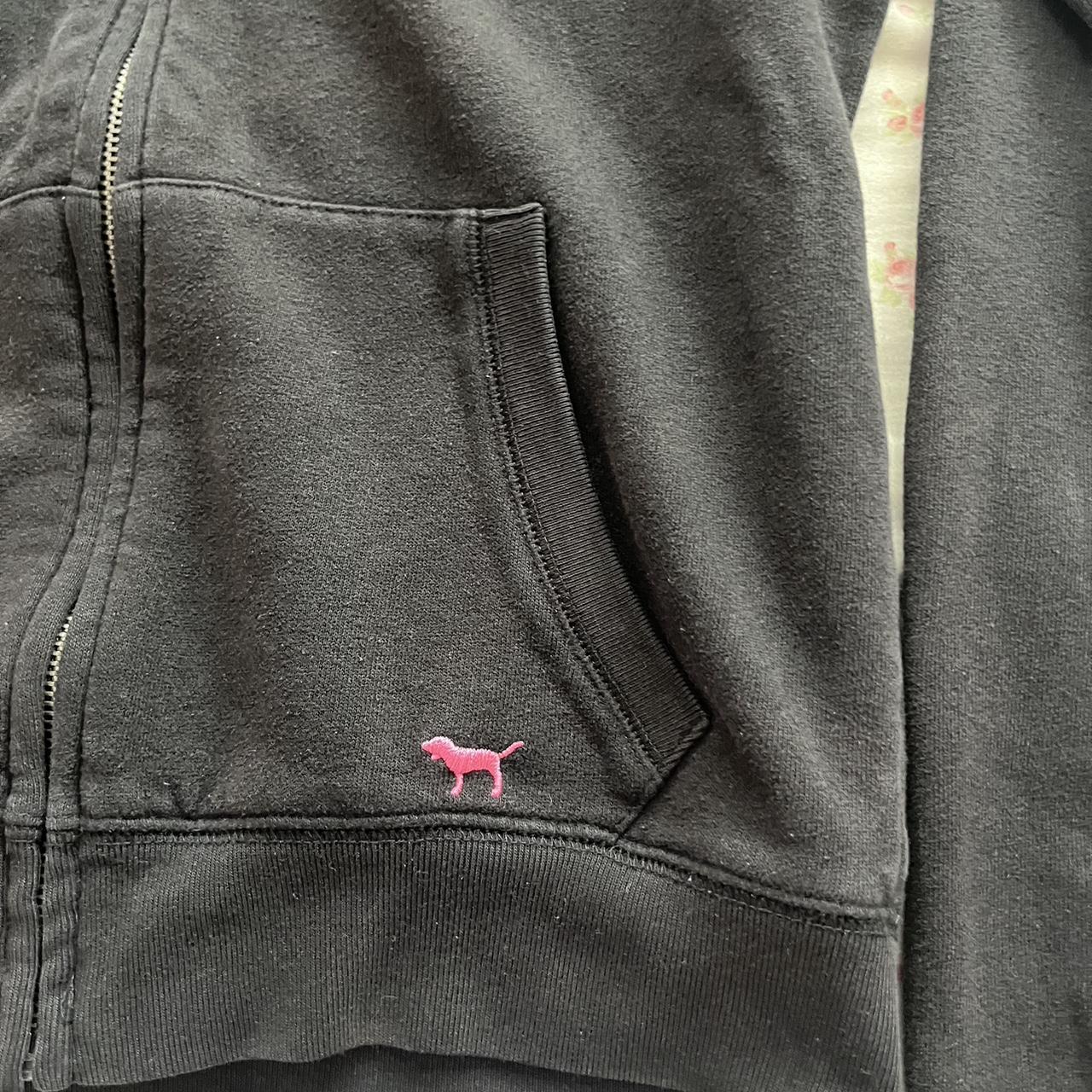 y2k mcbling hoodie super cute PINK black and pink... - Depop