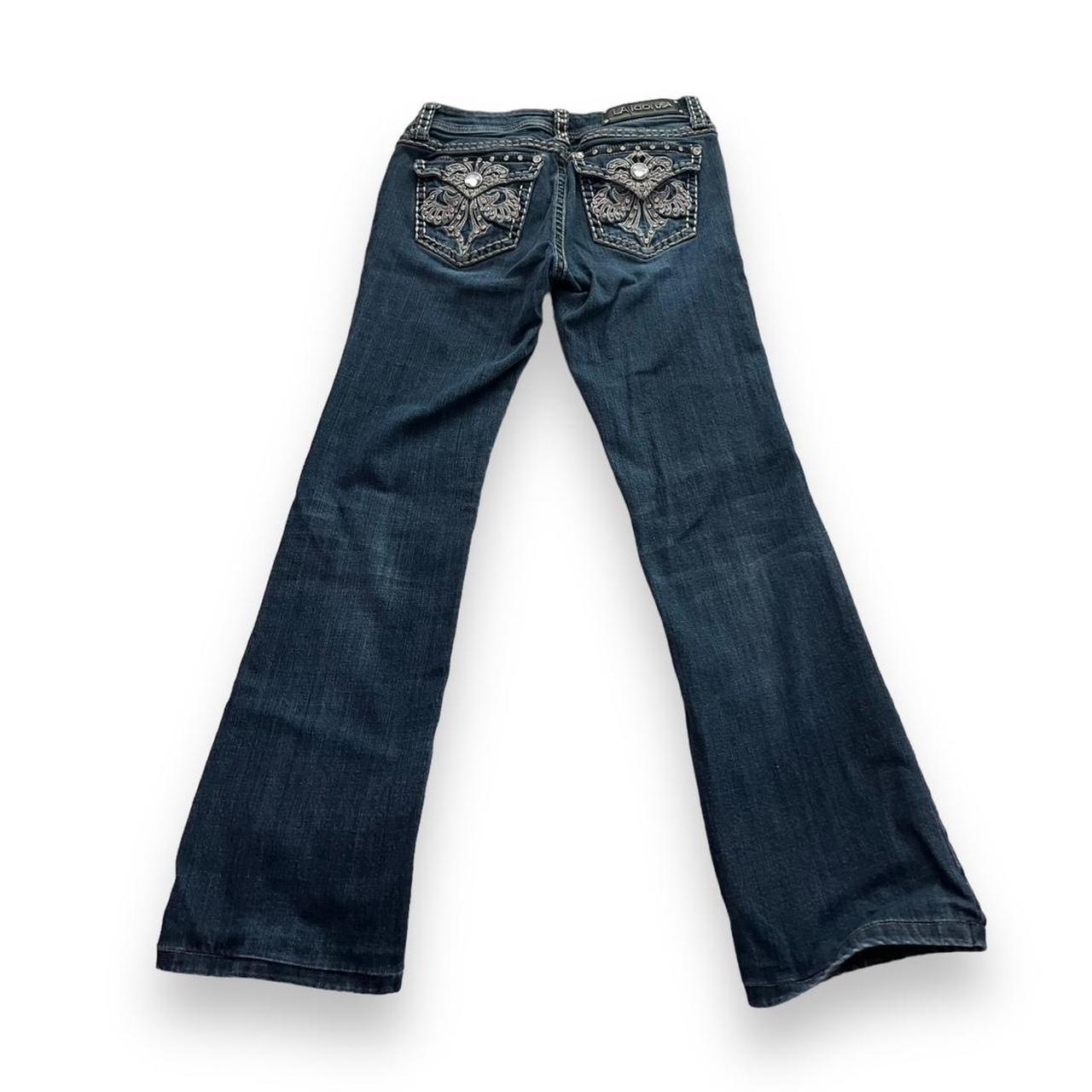 cyber y2k bling jeans super cute LA Idol lowrise... - Depop