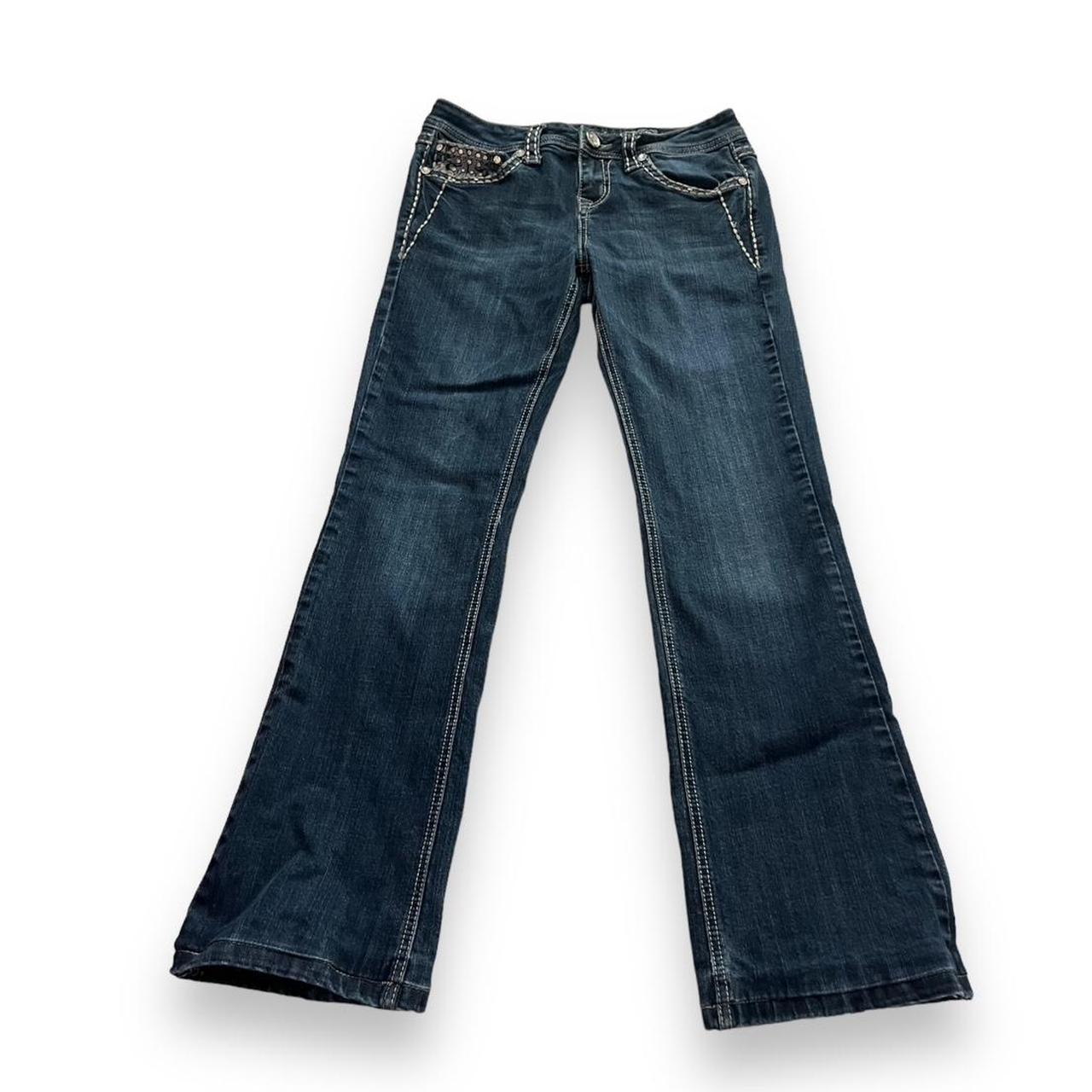 cyber y2k bling jeans super cute LA Idol lowrise... - Depop