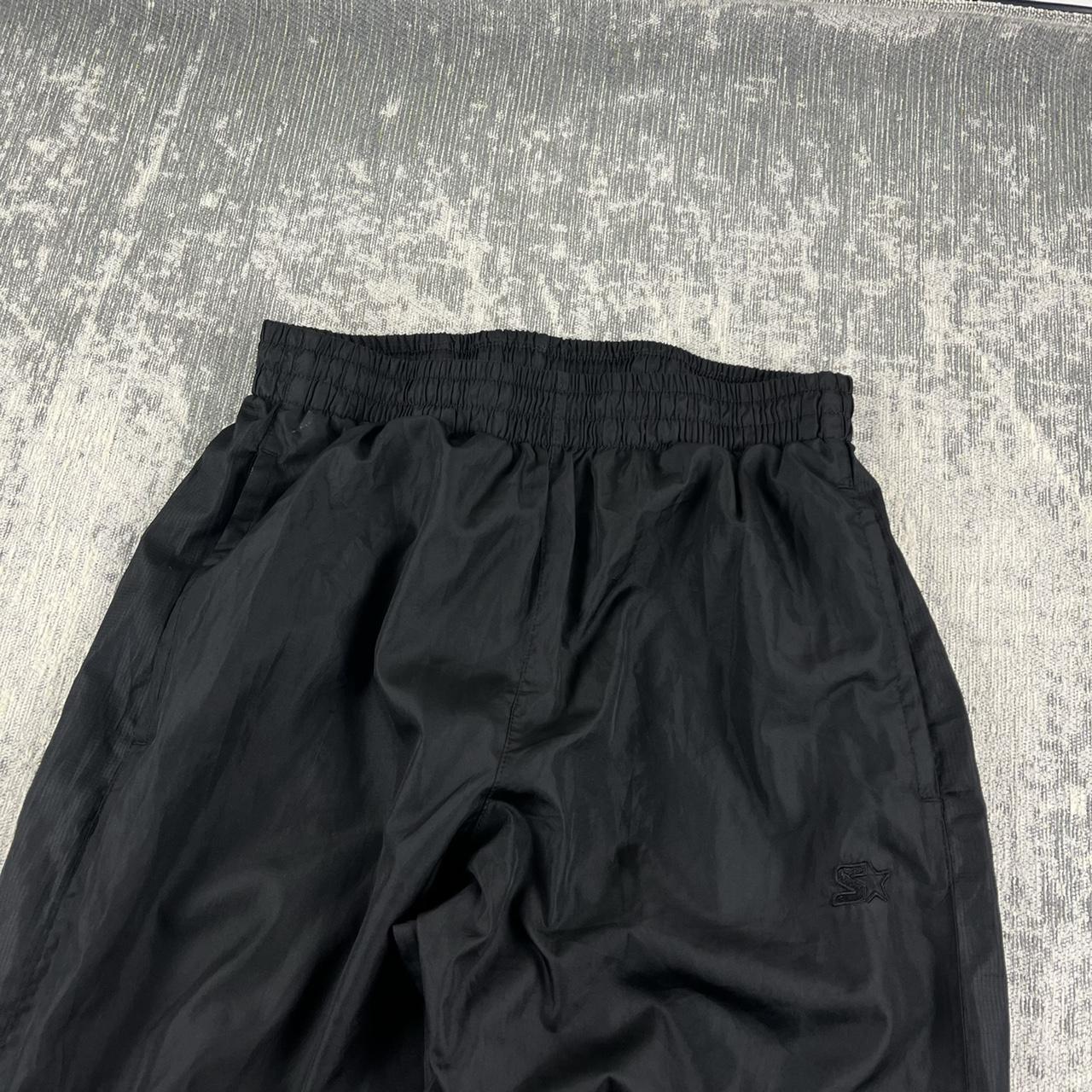 Vintage 90s Starter Wide Leg Tracksuit Bottoms Black... - Depop