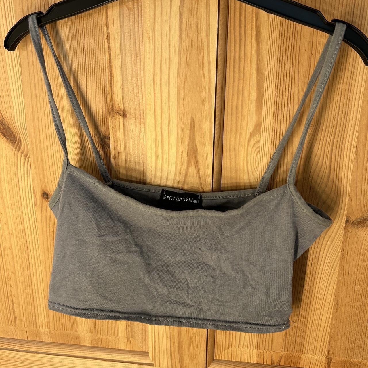 Charcoal crop top from Pretty Little Thing. Size -... - Depop