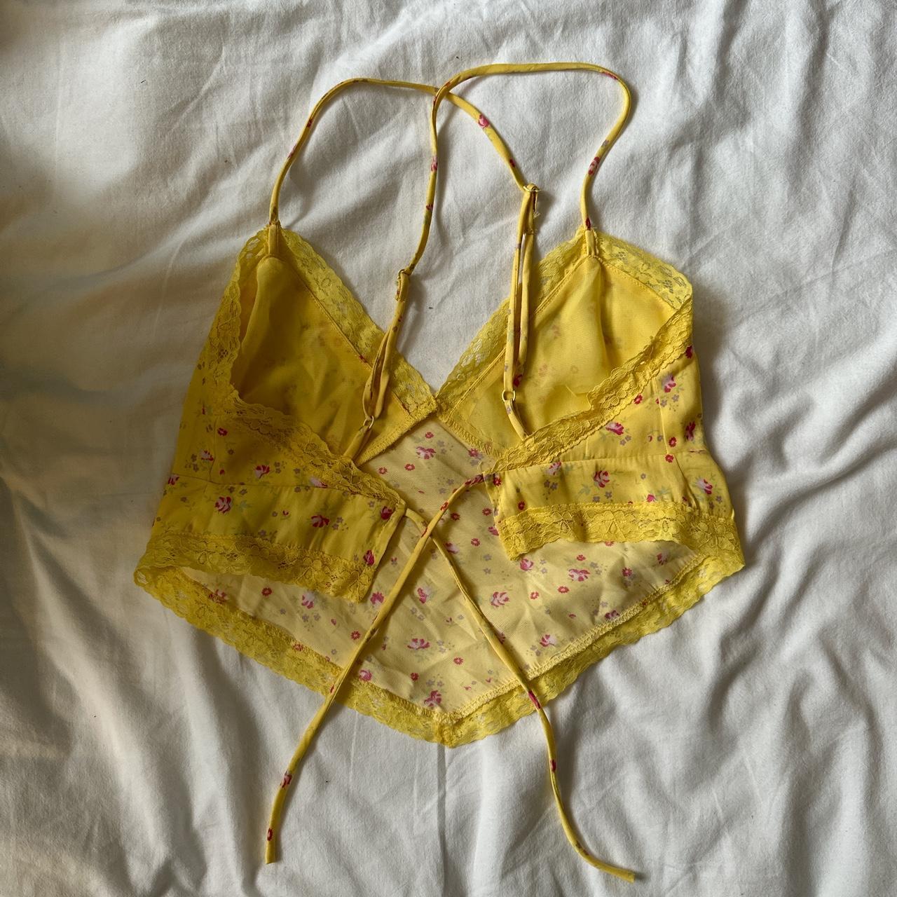 GLASSONS SILK FLORAL CROP with strappy open back -... - Depop