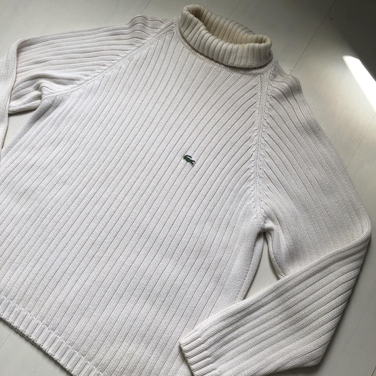 Lacoste Cream Turtle neck, size XL, good vintage... | Depop