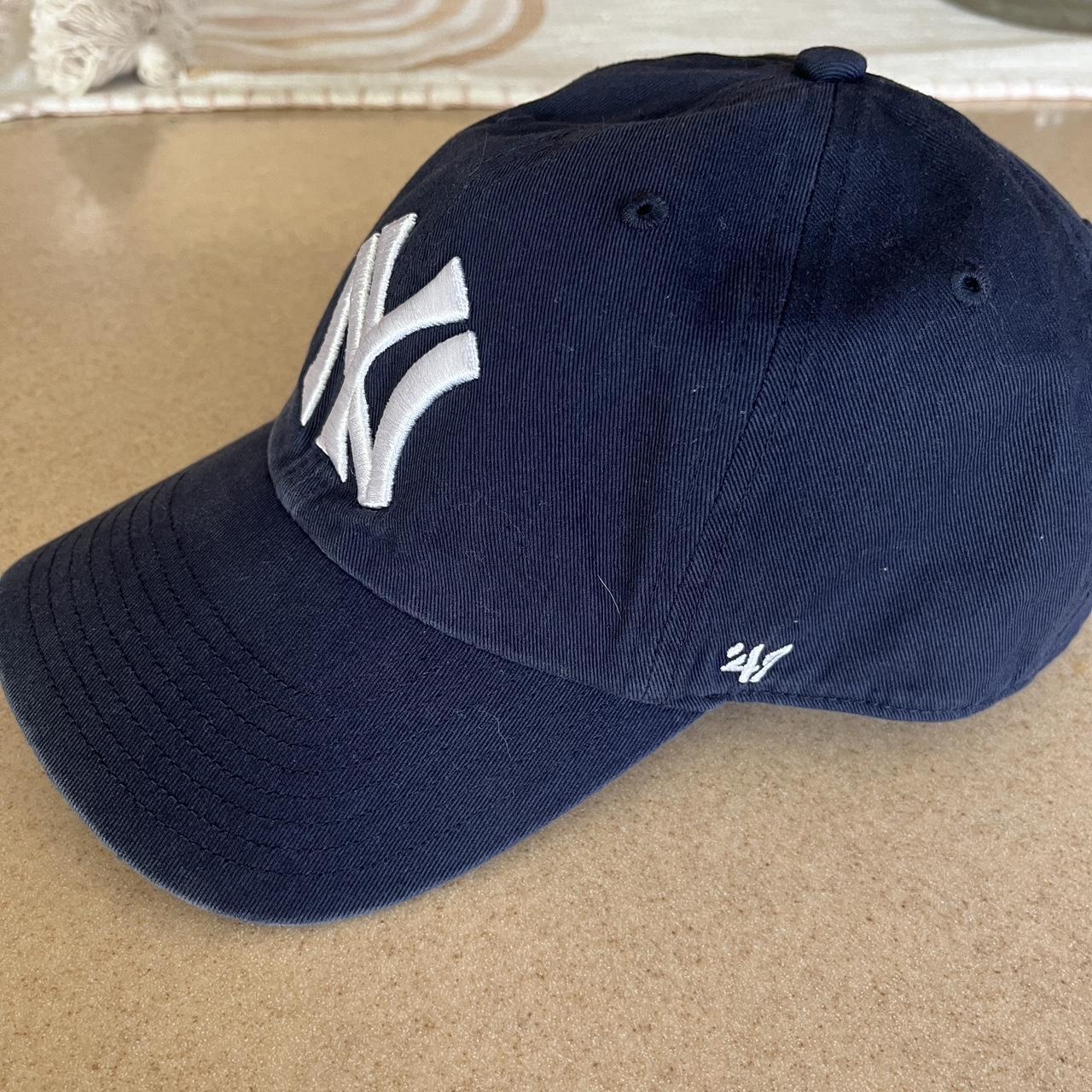 adjustable navy blue yankees dad hat perfect... - Depop