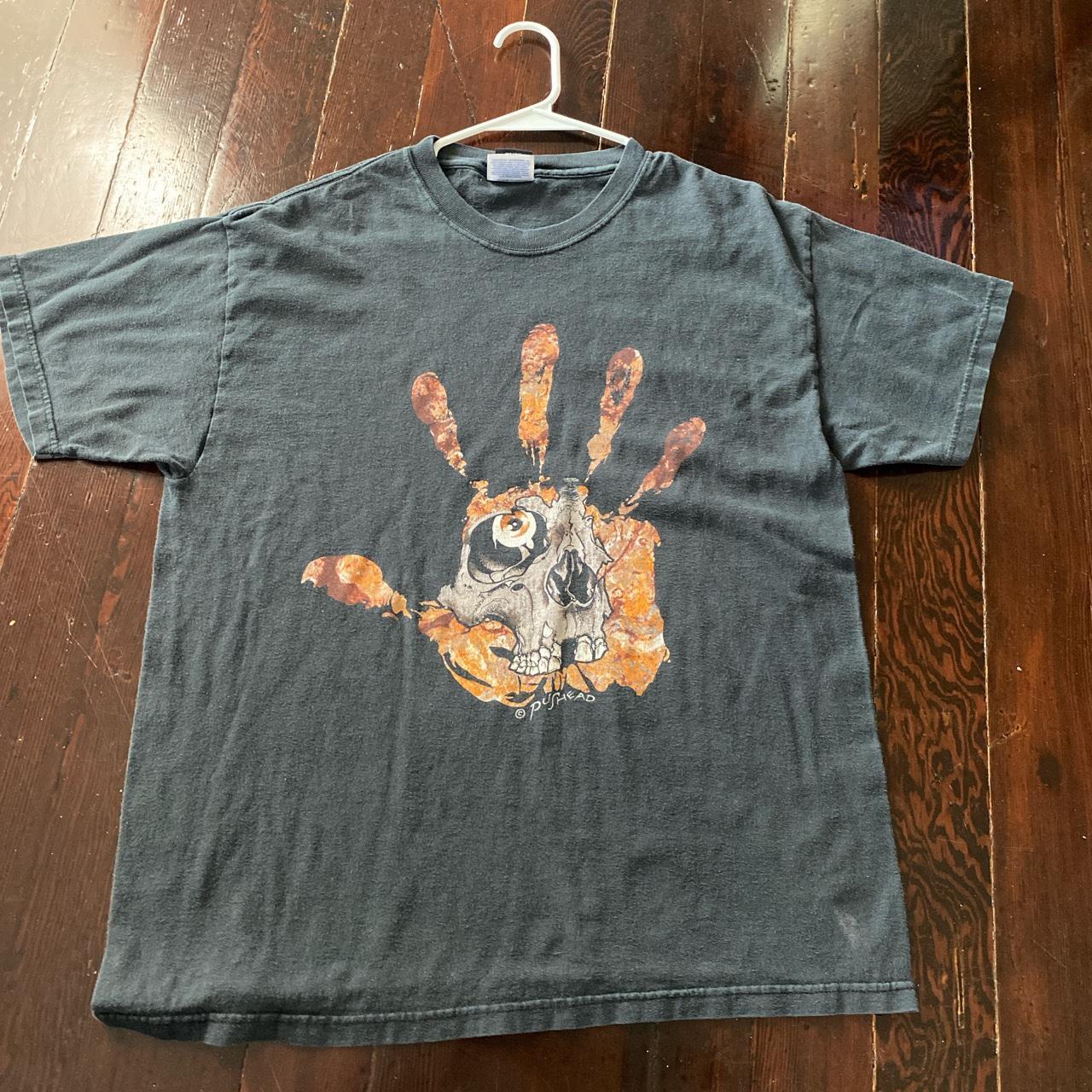 vintage original pushead hand skull. hole(shown in... - Depop