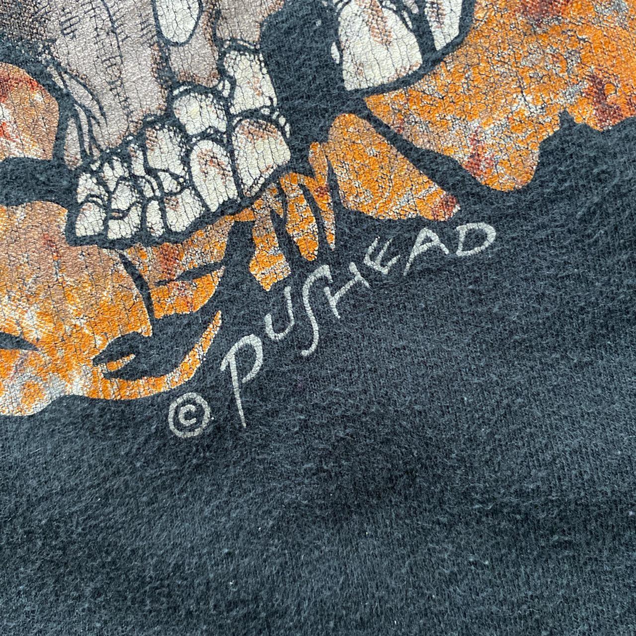 vintage original pushead hand skull. hole(shown in... - Depop