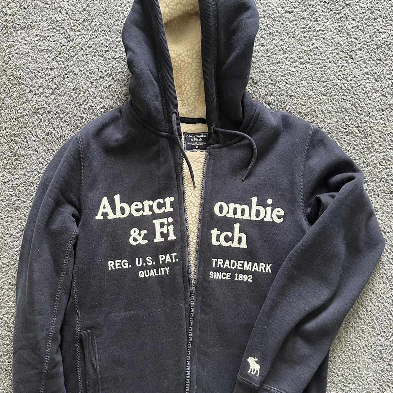 Fleece lined Abercrombie and fitch hoodie... - Depop