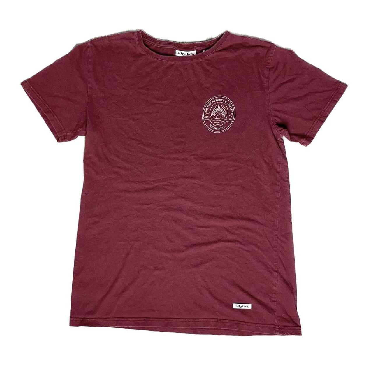 Rhythm Apparel Graphic T-Shirt #maroon #apparel... - Depop