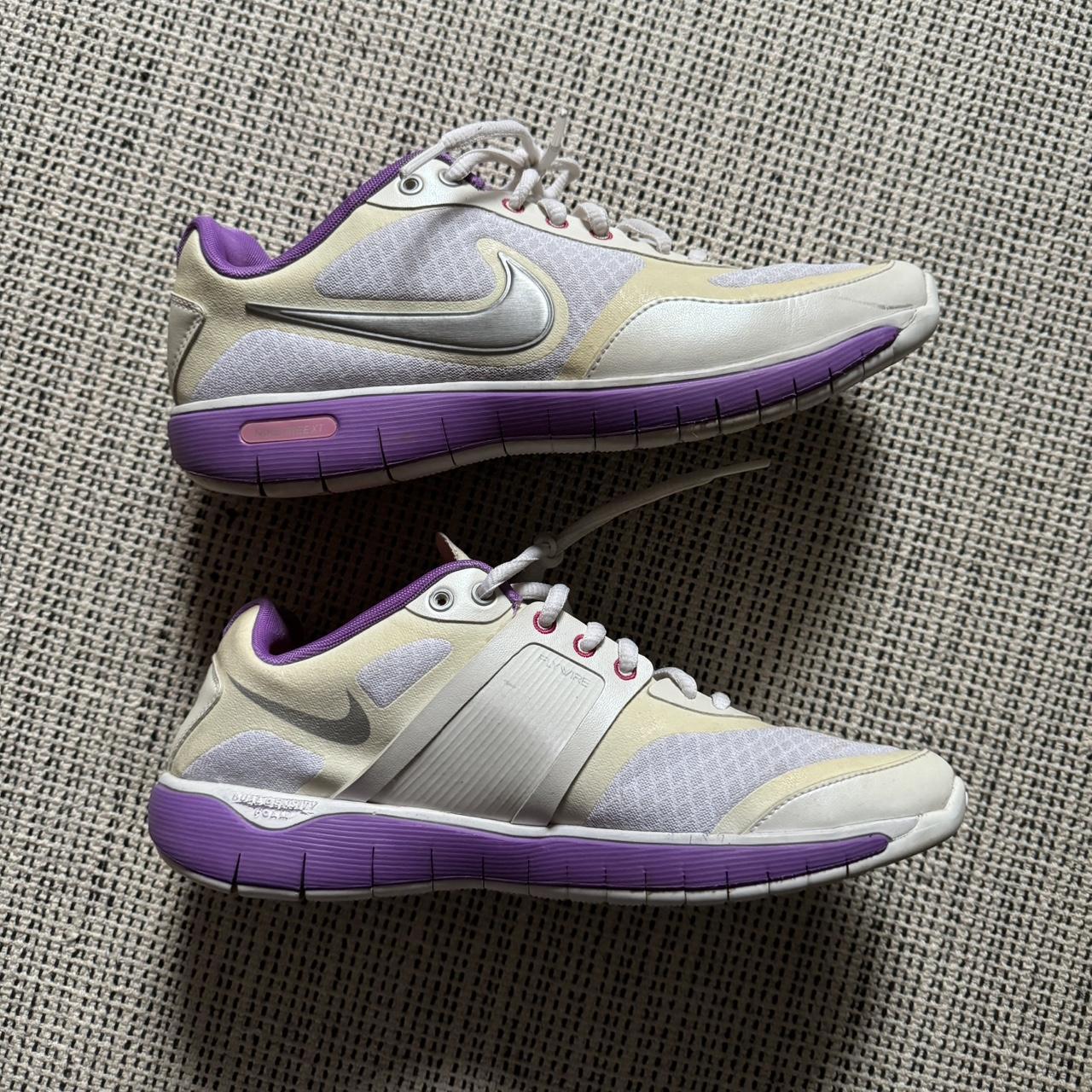 Nike running trainers purple, yellow and white Nike... - Depop