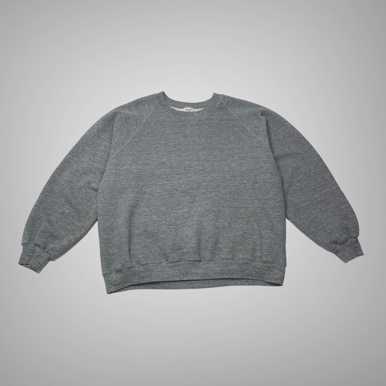 Vintage 1980s raglan cut grey sweatshirt Mens size... - Depop