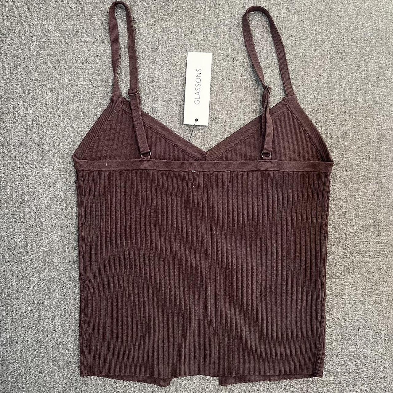 Glassons brown rib knit top 🤎 Hole details in the... - Depop