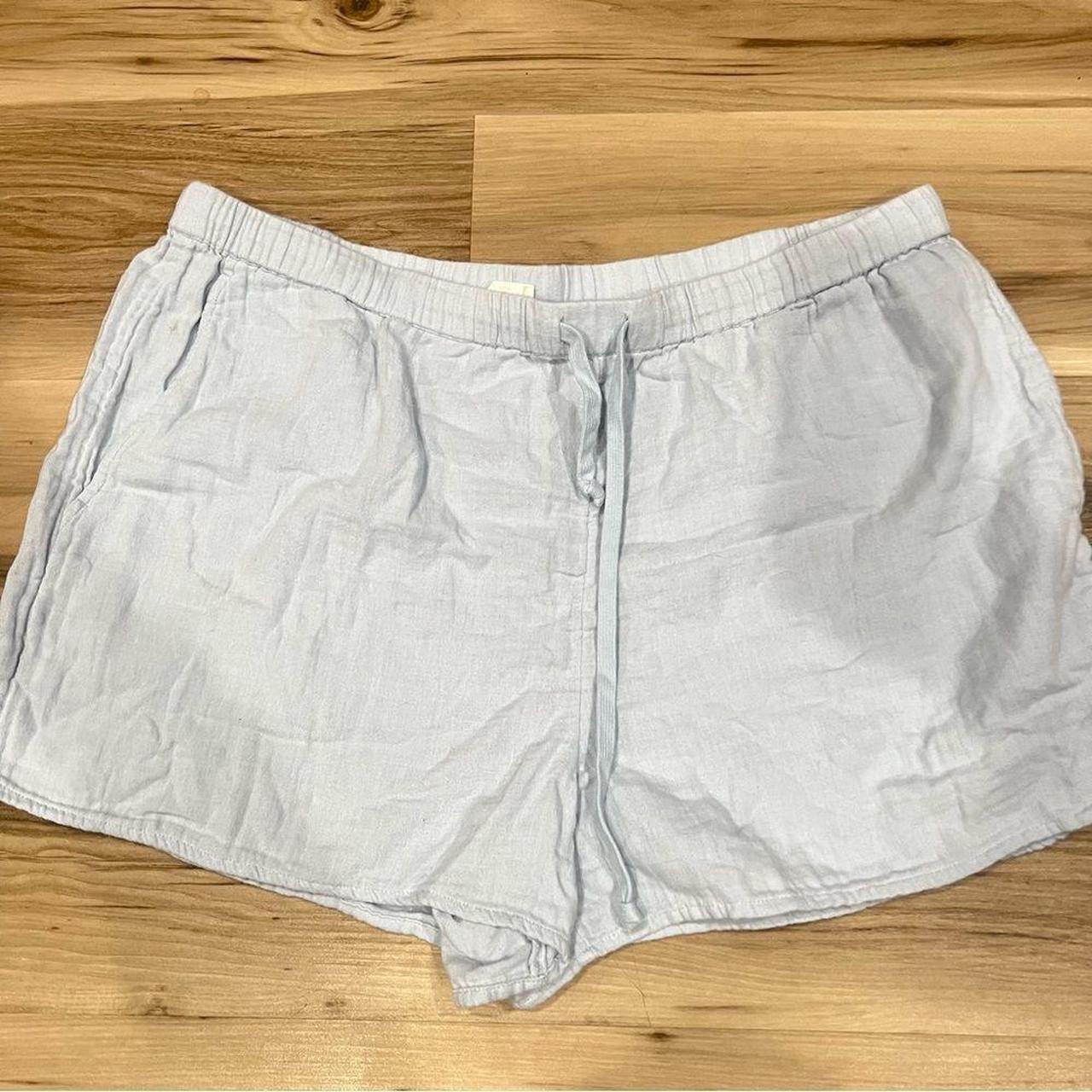 Aritzia Wilfred Free Blue Cotton Shorts Women’s... - Depop