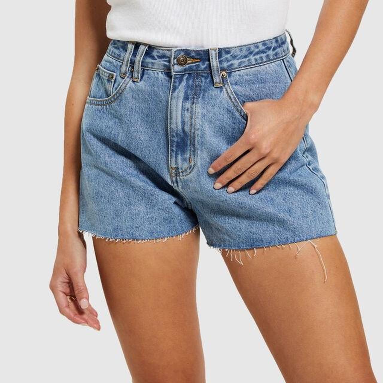 insight denim shorts. in good condition. fits a size... - Depop