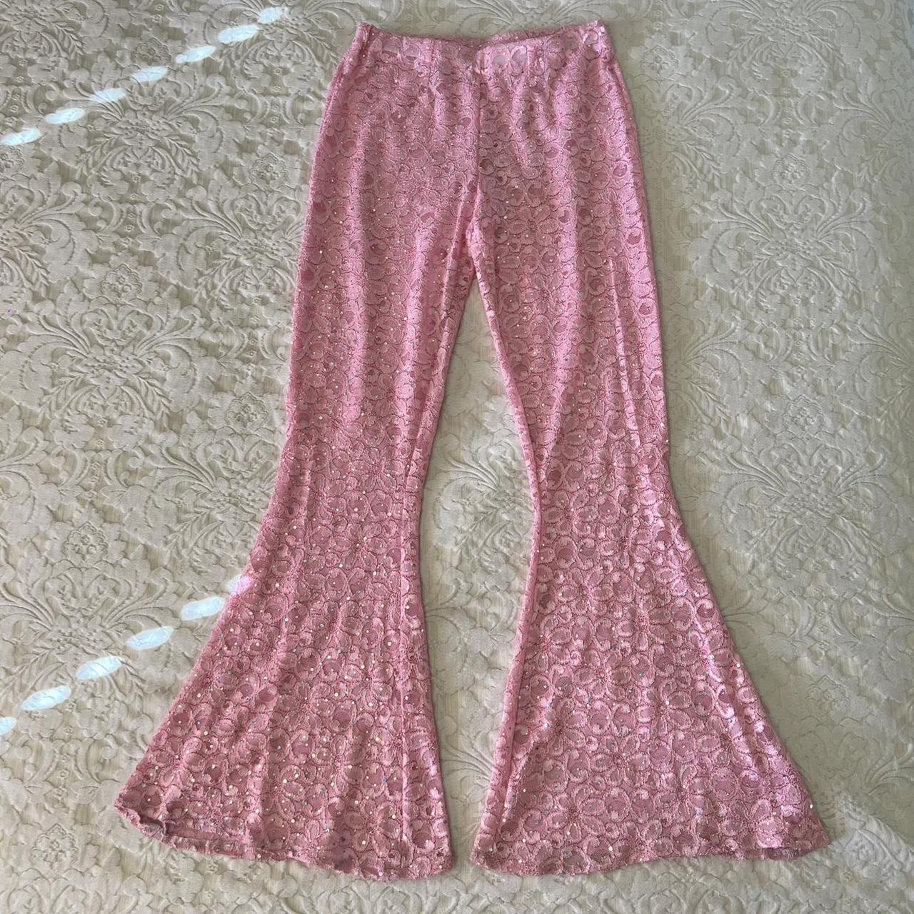 Zalie lace flares Worn twice RRP $120 handmade... - Depop