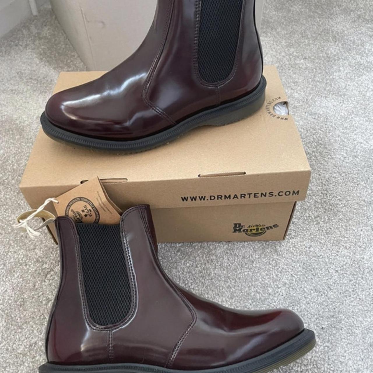 SOLD ! Dr Martin Cherry red Chelsea boots Vegan... - Depop