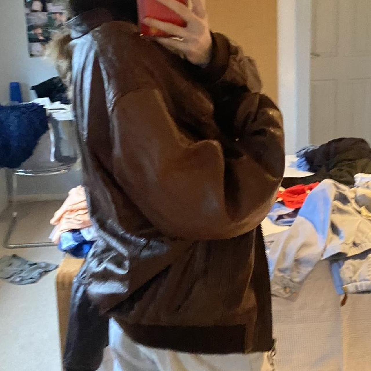 INSANE vintage john rocha brown leather jacket size... - Depop