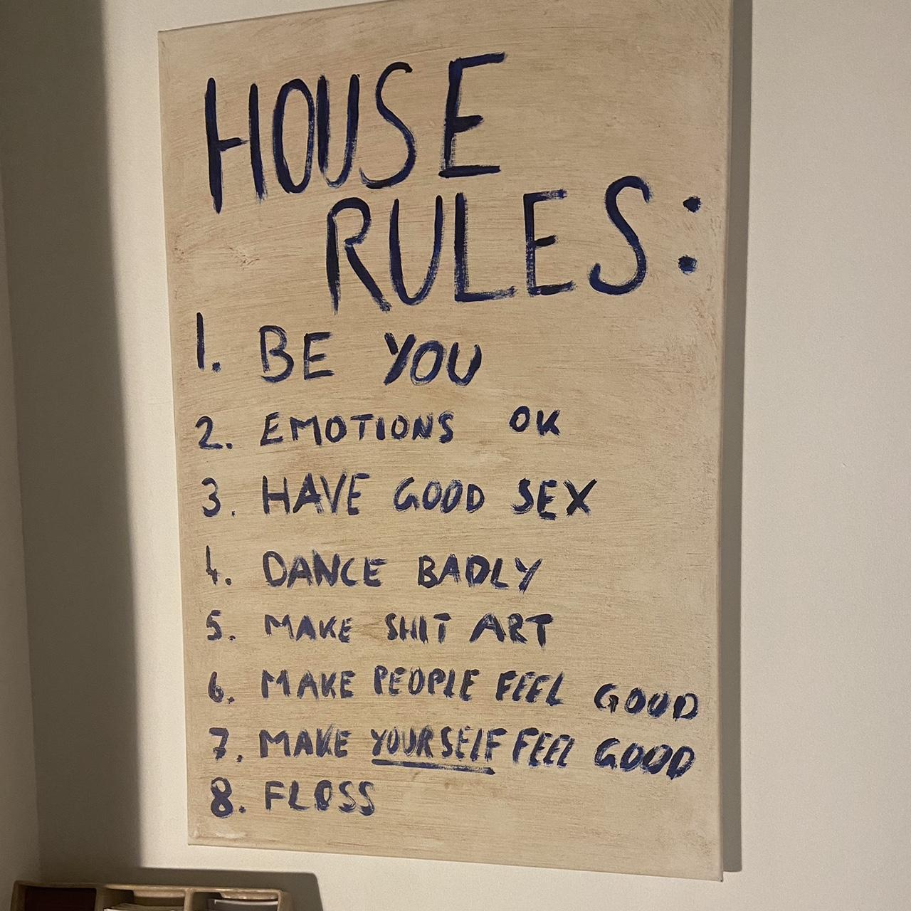 Painting for sale ‘House Rules’ Pinterest vibe... - Depop