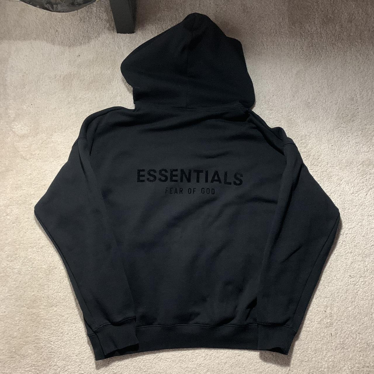 Essentials Hoodie Black Essentials Fear Of God... - Depop