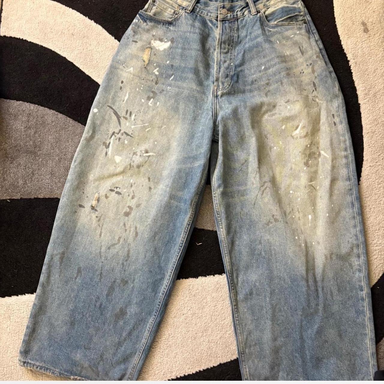 Acne Studios 2023M paint splatter super baggy... | Depop