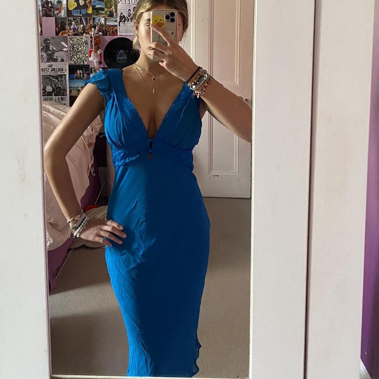 Insane bright blue midi/maxi dress from urban... - Depop