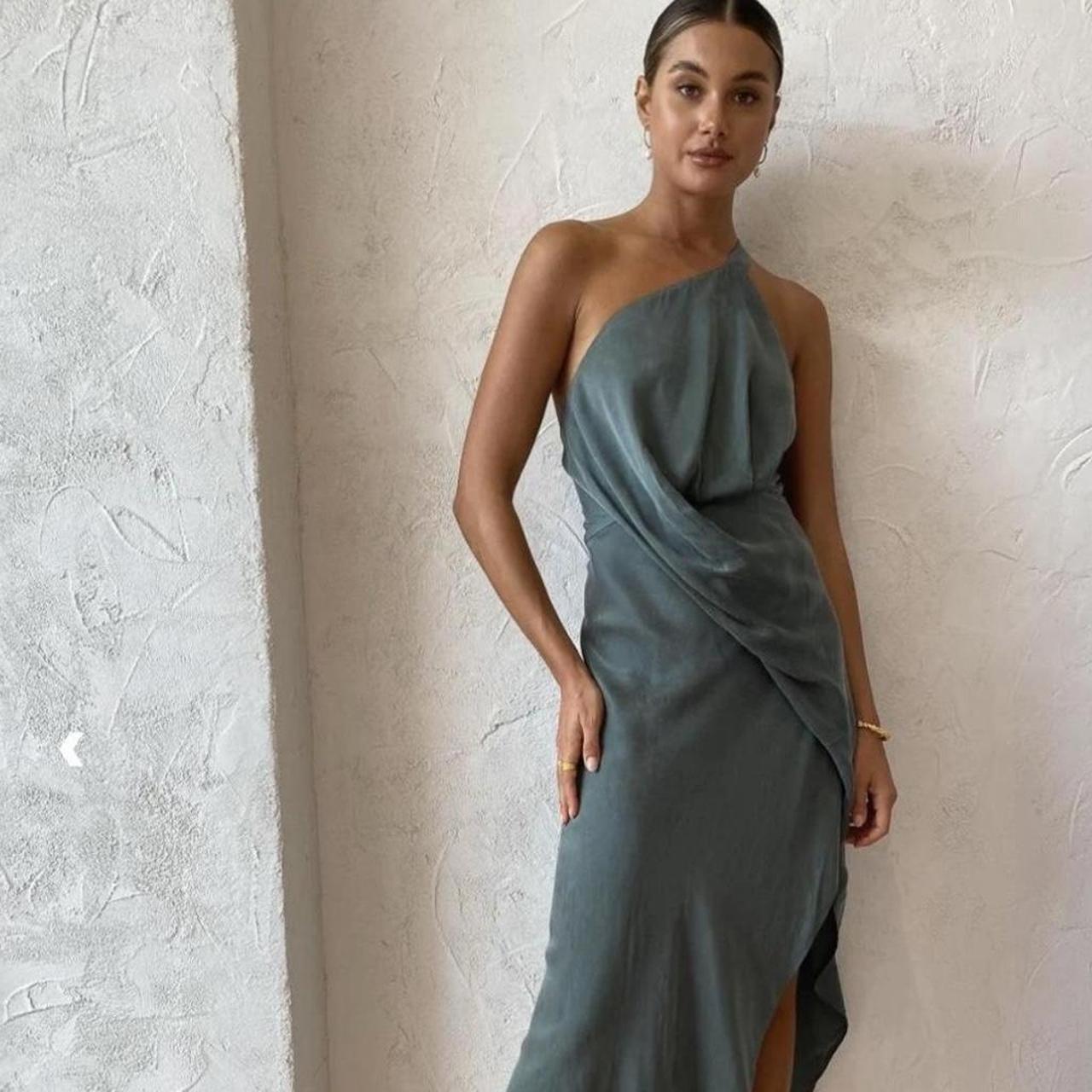 One Fell Swoop Harlequin Dress in Viridian Size... - Depop