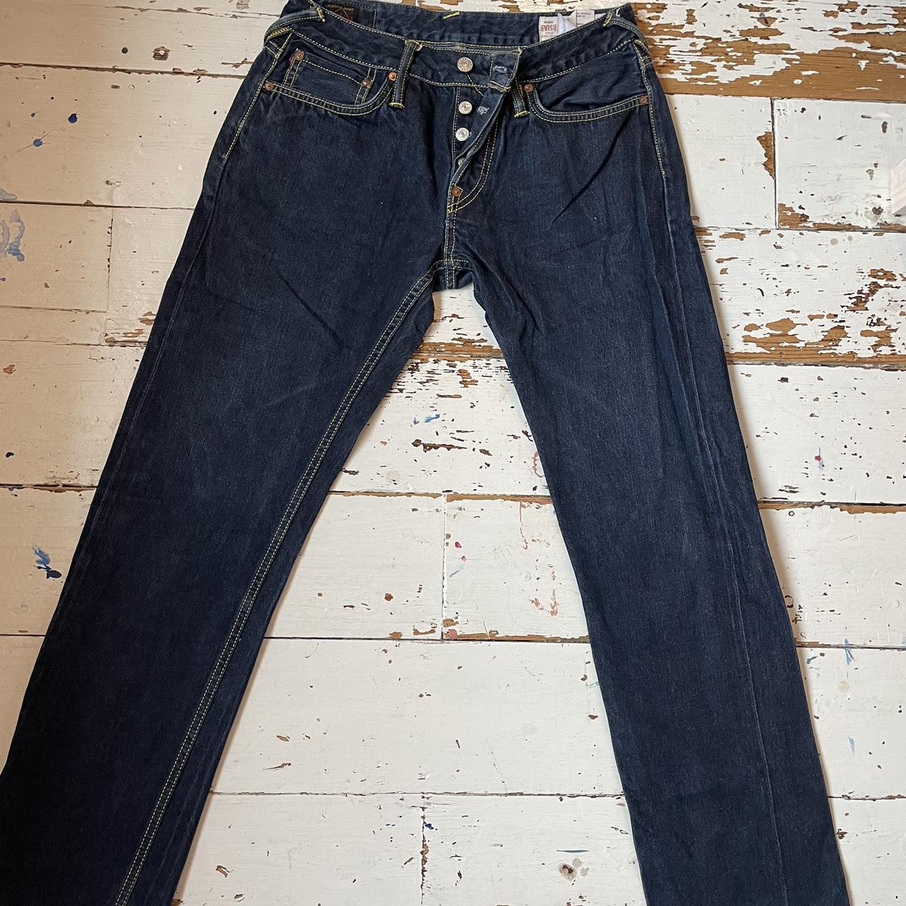 Evisu jeans with gold embroidered pockets. Bought... - Depop