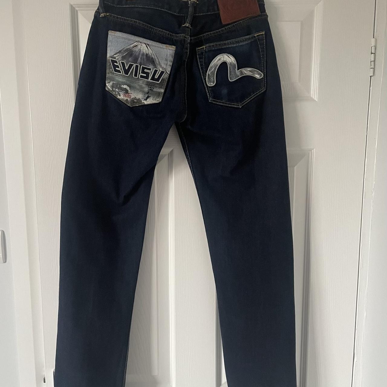 evisu jeans size 28 waist, 34 length open to... - Depop