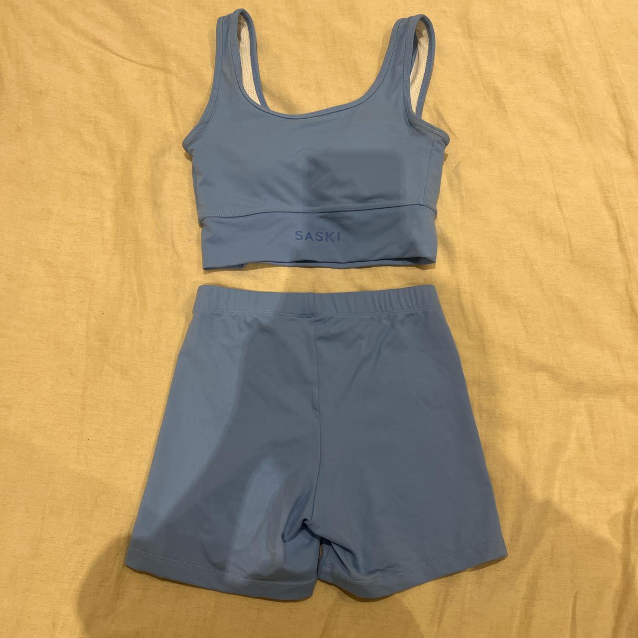 Saski collection blue workout set, XS top and bottom - Depop