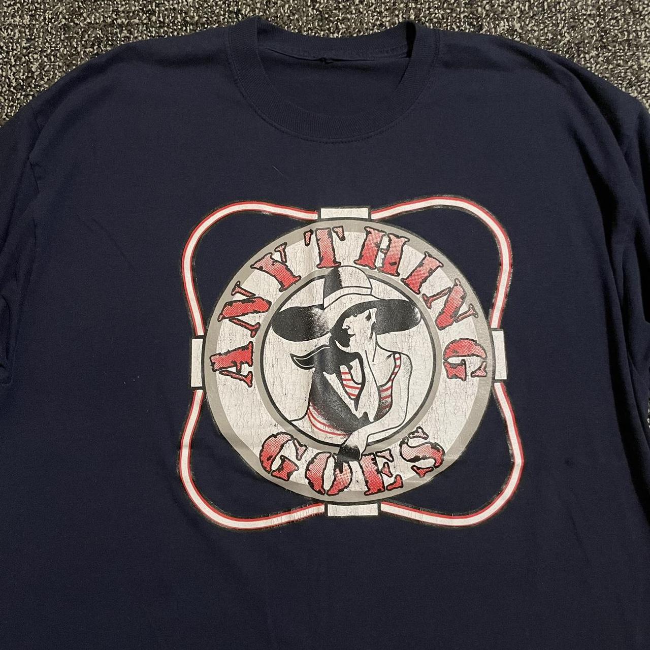 2000s “Anything Goes” Beach Graphic T Shirt Fits... - Depop