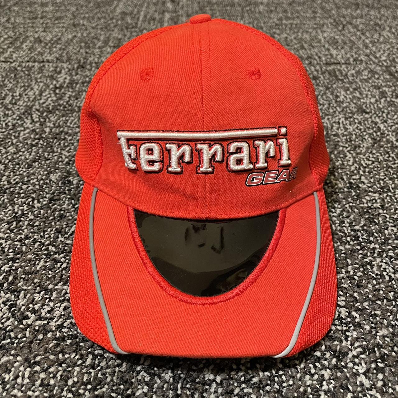 Vintage 90s 00s Ferrari Gear Tinted Visor Strap Back... - Depop